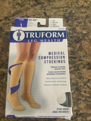 TRUFORM Below Knee CLOSED TOE 20-30mmHg COMPRESSION STOCKINGS Size ...