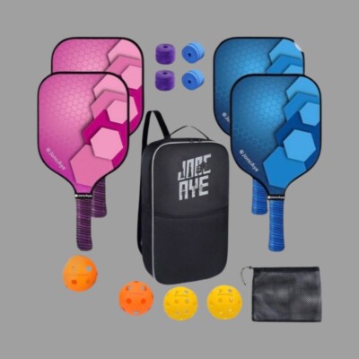 JoncAye Pickleball Paddles Set of 4 Light Pickle Pink & Blue | eBay