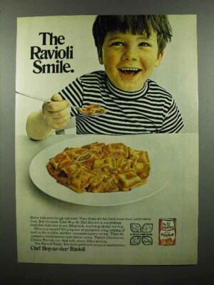 1972 Chef Boy-Ar-Dee Ravioli Ad - The Ravioli Smile | eBay