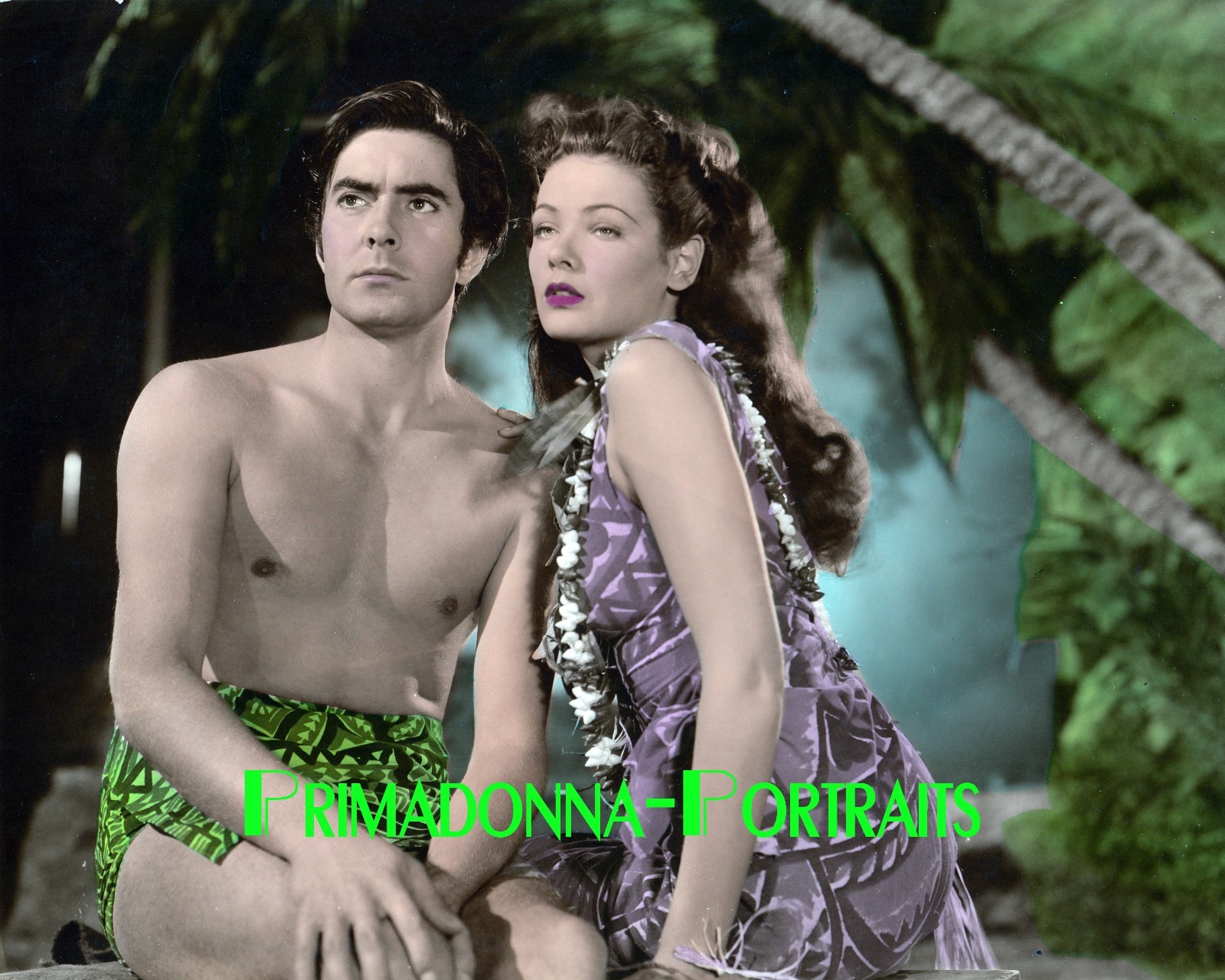GENE TIERNEY & TYRONE POWER 8X10 Lab Photo 1942 "SON OF FURY" Color ...