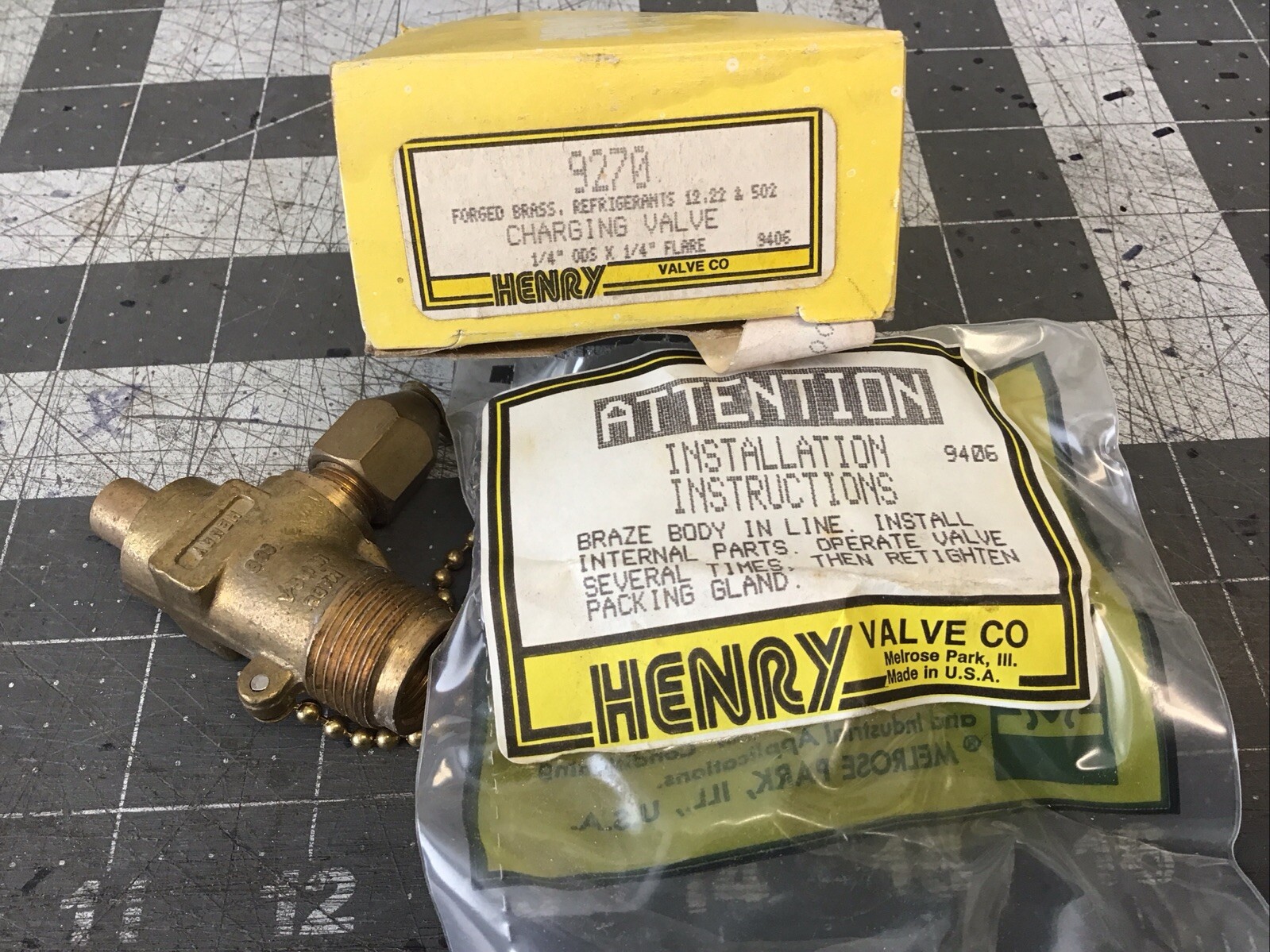 NEW HENRY VALVE 9270 Charging Valve 1/4 ODs X 1/4 Flare (LE07Q) | eBay