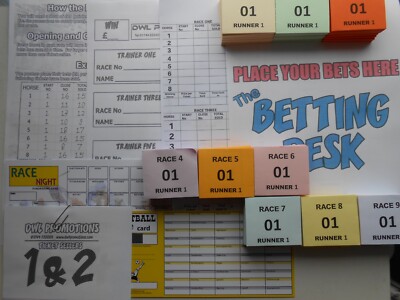 RACE NIGHT TICKETS SET - 30 PER RUNNER FOR 9 RACES - PAPERWORK ...