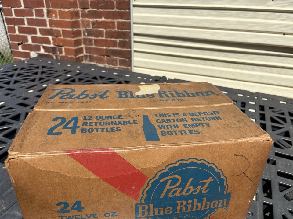 Vintage Pabst Blue Ribbon Beer Box Cardboard Case 24 Empty | eBay