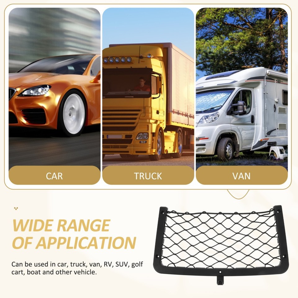 Car Net Pocket Organizer Storage Accessories Cargo Nets with Pockets ...