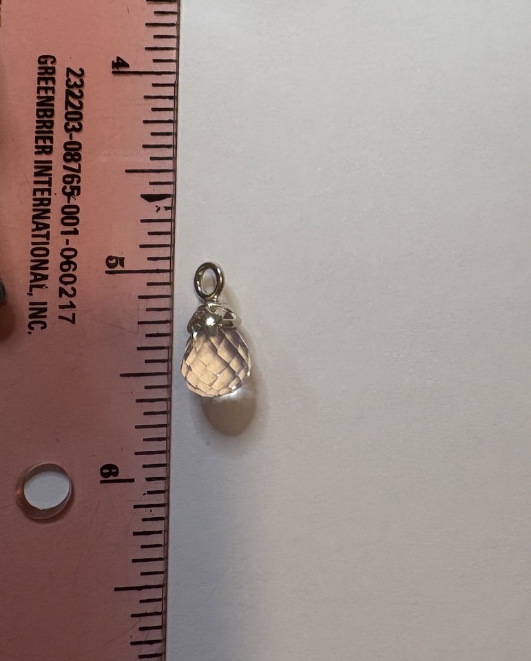 Slane & Slane Earring Hoop Charms Briolette White Topaz 925 Sterling ...