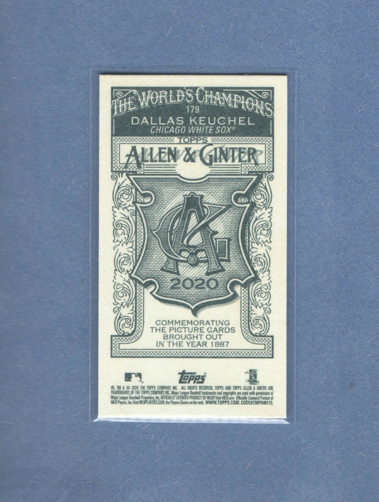 2020 Topps Allen & Ginter's - Dallas Keuchel #179 Mini A&G Back for ...