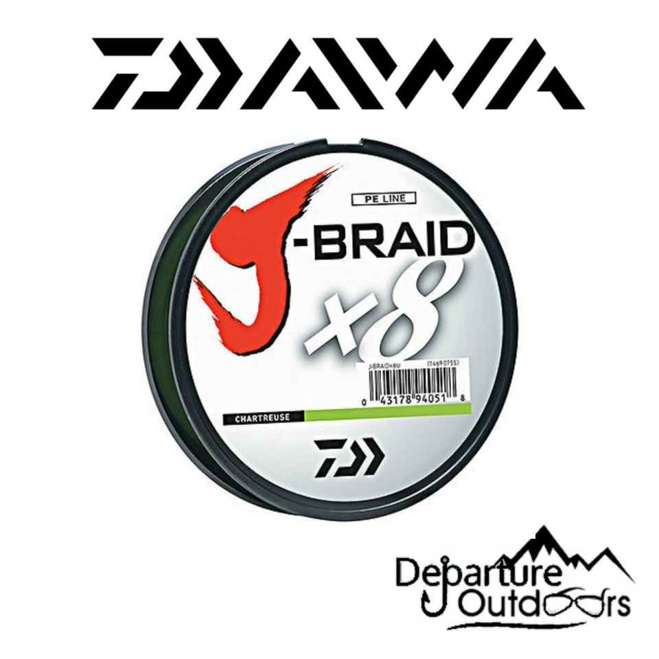 Daiwa J-Braid X8 Braided Fishing Line - 165 Yards (150 M) Chartreuse ...