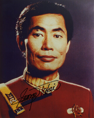 GEORGE TAKEI SIGNED AUTOGRAPHE D 8x10 PHOTO SULU STAR TREK TOS RARE ...