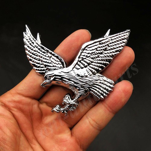 3D Chrome Metal Eagle Hawk Logo Car Trunk Rear Emblem Badge Decal ...