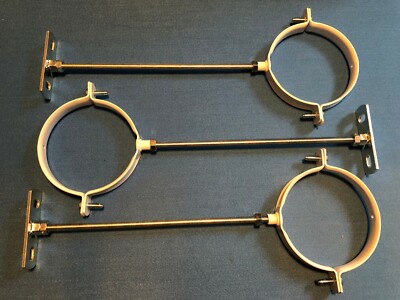 3 WHITE universal adjustable boiler flue clip support bracket 100mm - 4 ...