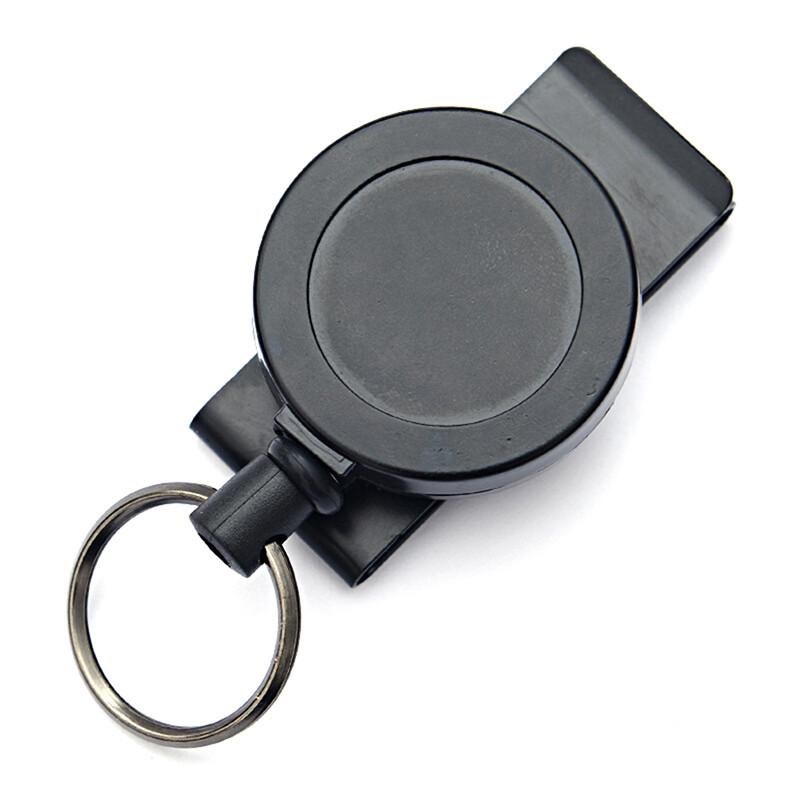 Retractable Pull Chain Reel ID Card Badge Keychain Holder Recoil Belt ...
