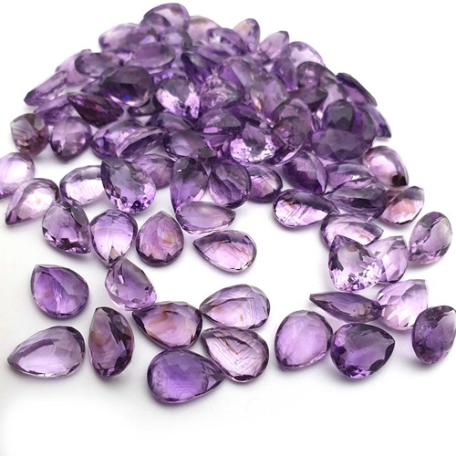 Natural Amethyst Pear Cut Loose Gemstone Amethyst Lot 22 Pcs 10-14 MM ...