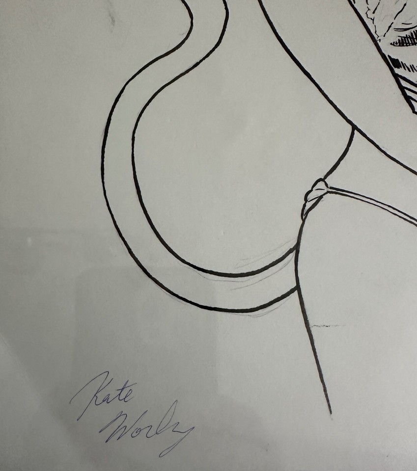 Reed Waller ORIGINAL SKETCH ART 1988 Omaha Cat Pin-Up Kate Worley ...