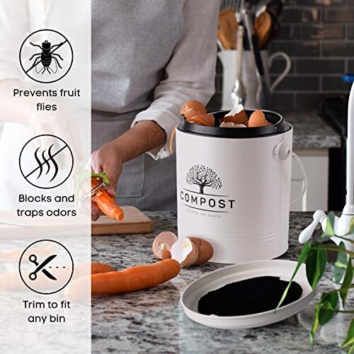 Compost Bin Filters, 12 Pack Filter for Compost Bucket, Kitchen Compost ...