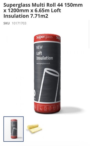 Superglass Multi-Roll 44 Loft Roll Attic Thermal Insulation Glass ...