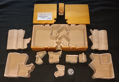 Vintage Signed Ken Spurlin 13 Piece Wood Puzzle Box | eBay