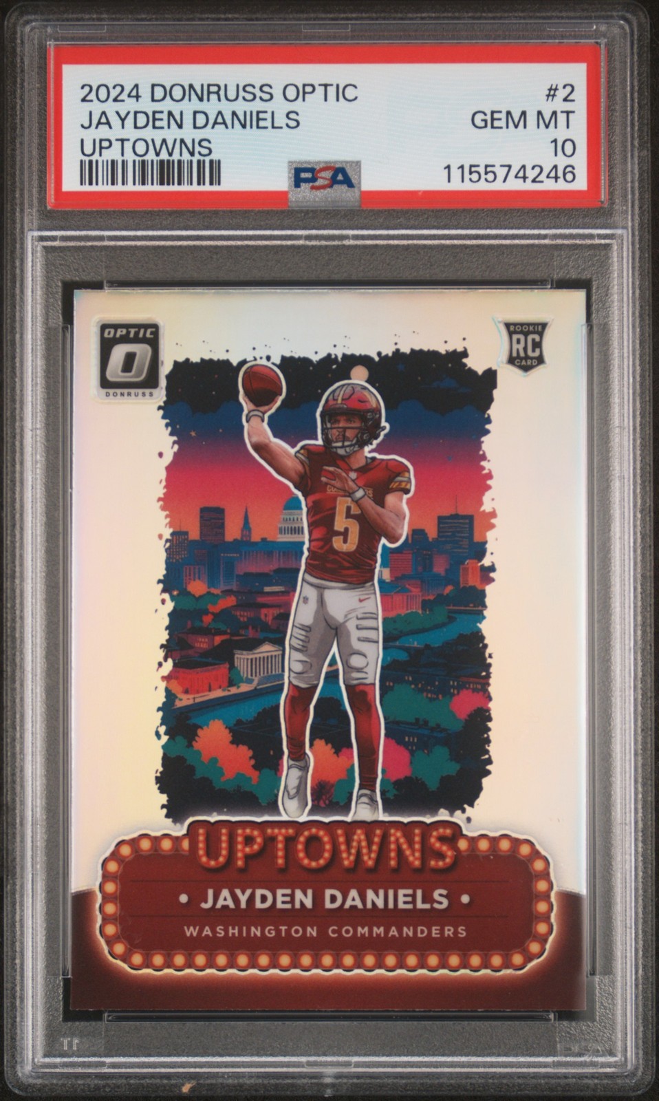 Jayden Daniels 2024 Optic #2 Uptowns /(SSP) Price Guide - Sports Card Investor