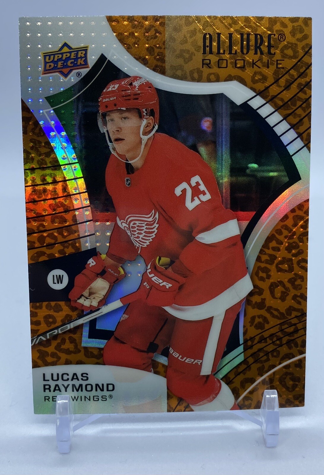 2021-22 UD Allure Leopard #109 Lucas Raymond Rookie Red Wings RC | eBay