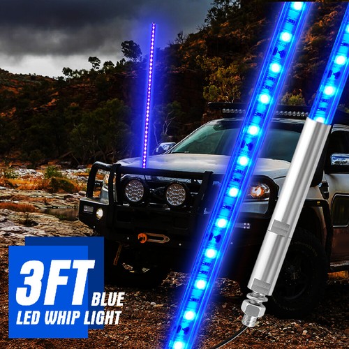 1 Pack Led Whip Lights Lighted Whips For UTV Blue Color Led CB Antenna ...