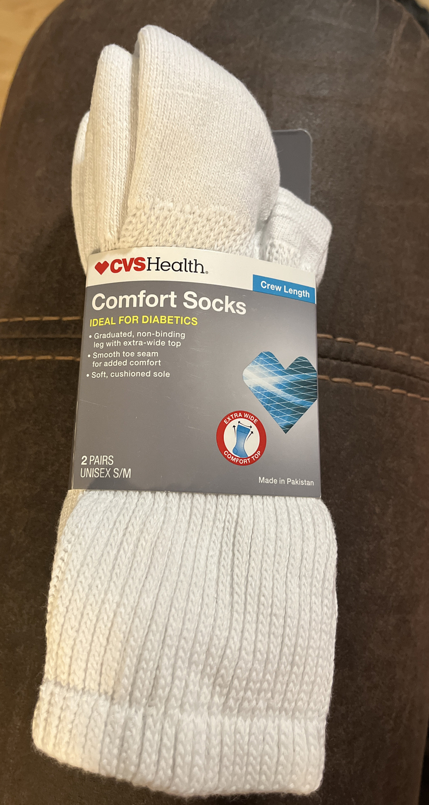 2 pairs CVS Health Comfort Socks, IDEAL for Diabetics, size: US Unisex ...