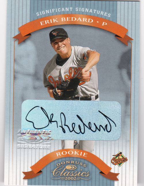 2002 Donruss Classics Significant Signatures #118 Erik Bedard ROO Auto ...