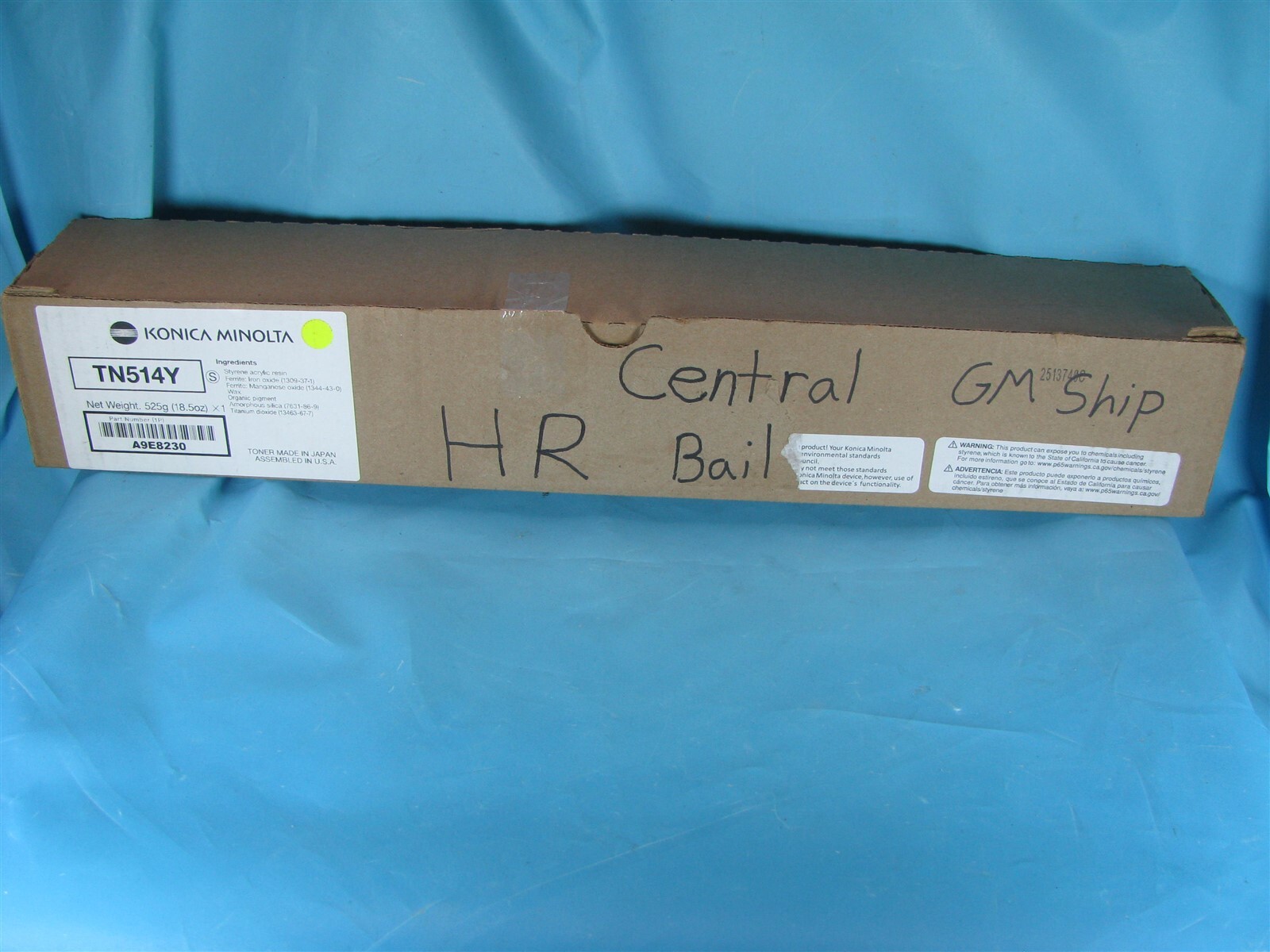 GENUINE KONICA MINOLTA TN514Y TN-514Y YELLOW TONER CARTRIDGE A9E8230 ...