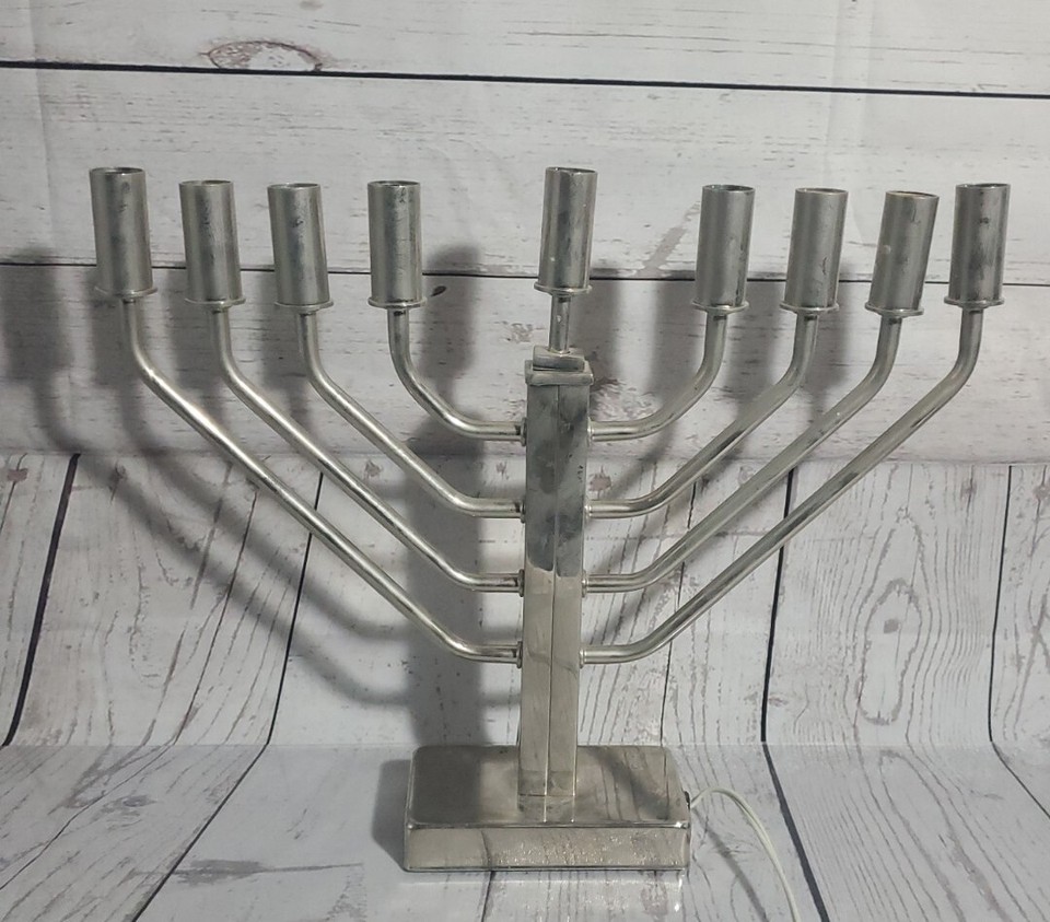 Electric Menorah Hanukkah Chanukah Vintage Light Bulbs Metal | eBay