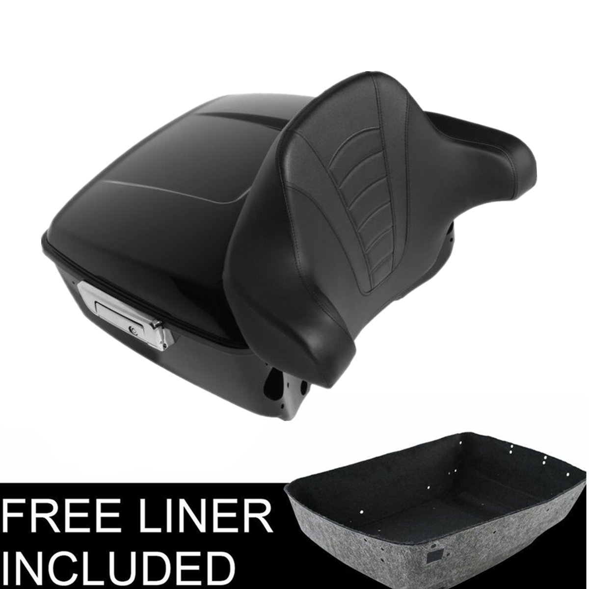 King Pack Trunk +Backrest Fit For Harley Davidson 14-24 Tour Pak Road ...