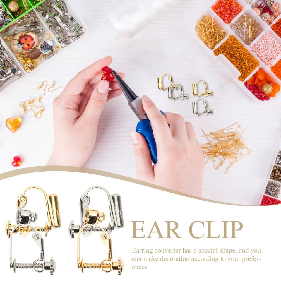 12 Pairs Ear Clip Adapter on Earring Converter Kit Man Converters | eBay