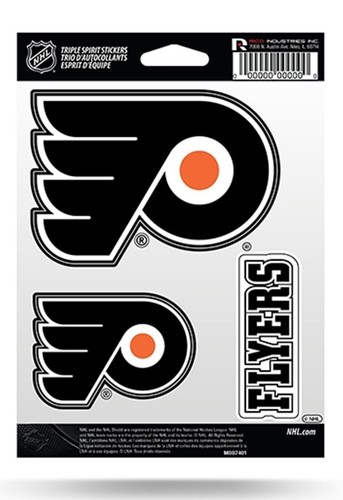 Philadelphia Flyers Multi Sticker Triple Decal Sheet, 5x7 Inch, Flat ...