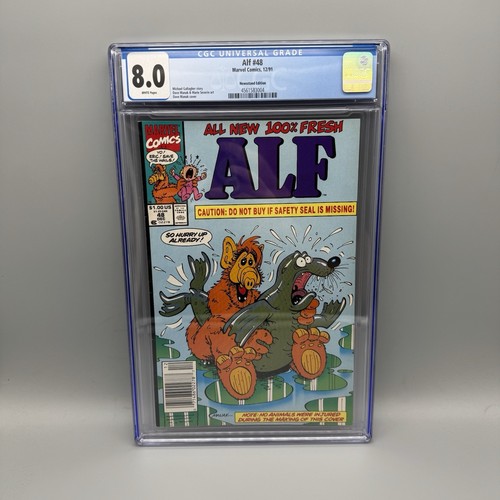 ALF #48 CGC 8.0 Newsstand White Pages Controversial Seal Cover 1991 | eBay