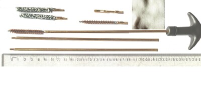 Rifle pistol air gun barrel cleaning 177 22 270 30 brushes mop jag ...