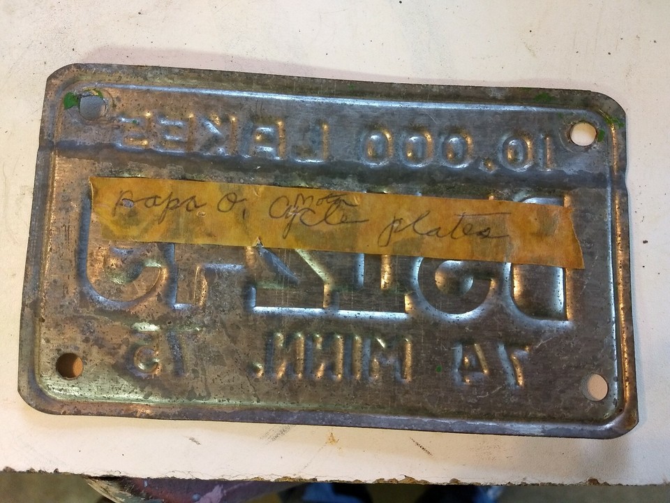 VINTAGE 1974-75 MINNESOTA MOTORCYCLE LICENSE PLATE B31249 orange cream ...