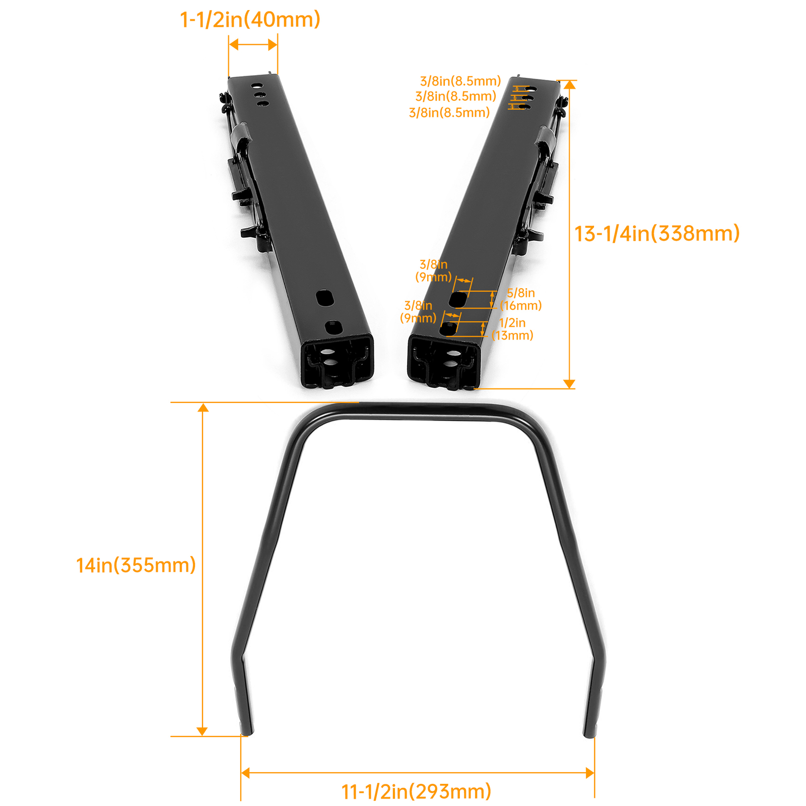 Pair Universal Car Racing Seat Slider Seat Mounting Rail Track Bracket ...