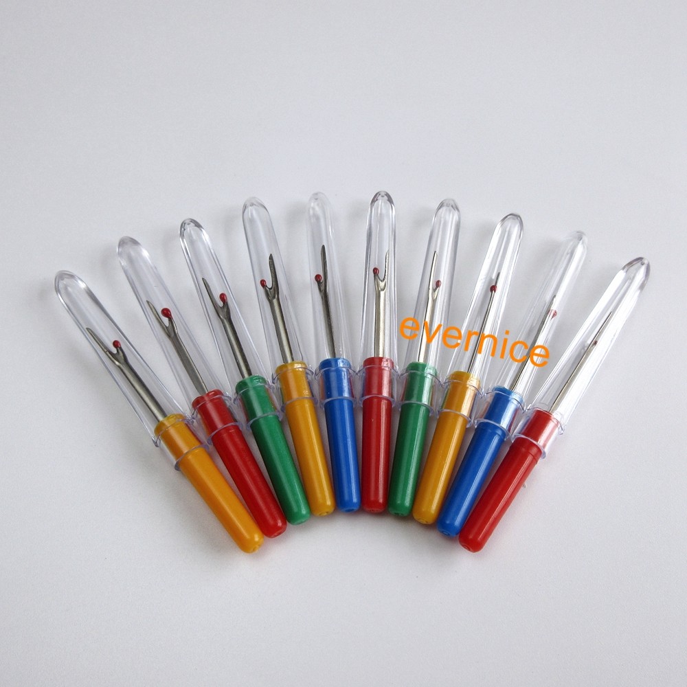 10 Pcs Seam Ripper Needle Sewing Plastic Handle Cross Stitch Diy Cutter ...
