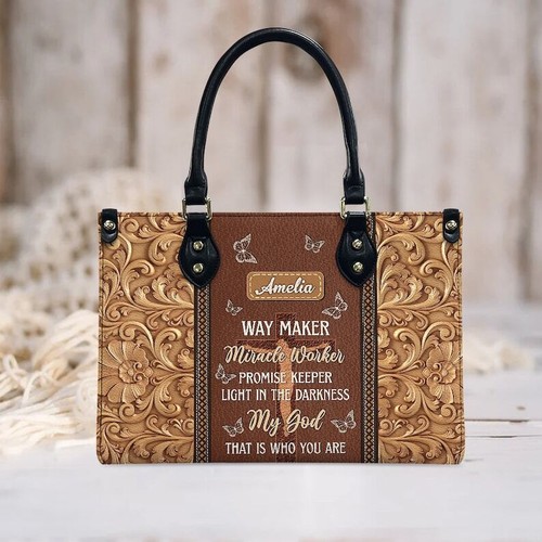Personalized Faith Handbag, Way Maker Promise Keeper Leather Gift for Her | eBay