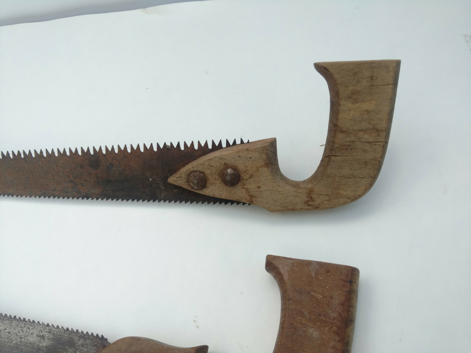 3 Vintage Wood Handle Carpenter Woodworking Saws Miter, Keyhole, Double ...