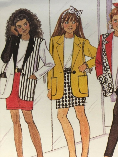 Butterick 6290 Girls BOYFRIEND Jacket Top Pant Skirt Sz 12 14 ...