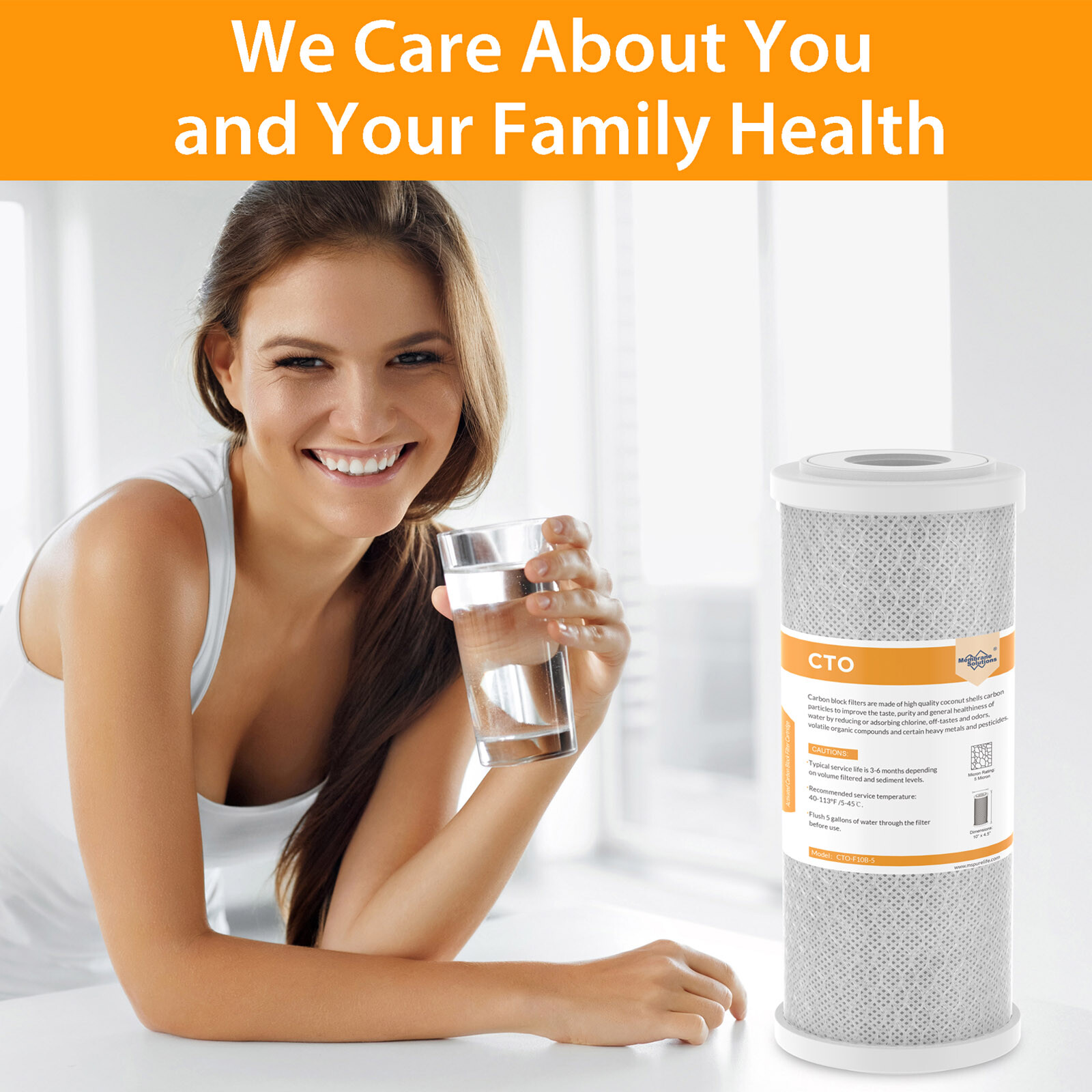 5 Micron 10" x 4.5" Carbon Block Water Filter for Big Blue Whole House ...