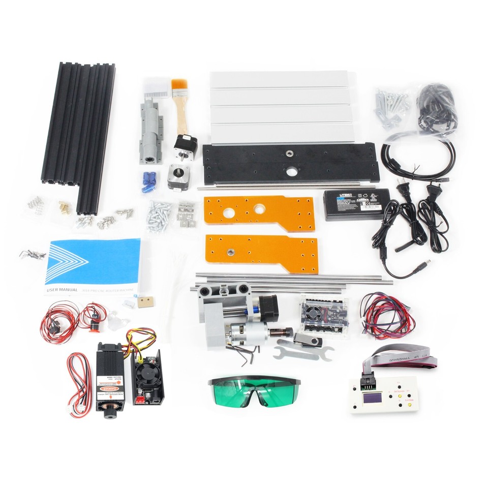 【US】3 Axis CNC 3018 pro E-stop Engraving Cutting Machine + 5.5W Laser ...