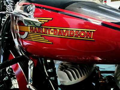 Harley WL WLA WLC WLD Flathead Knuckle Left & Right Tank Emblem Sticker ...