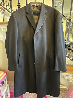 Jos. Joseph A Bank Long 100% Cashmere Mens Dress Top Coat Black ...