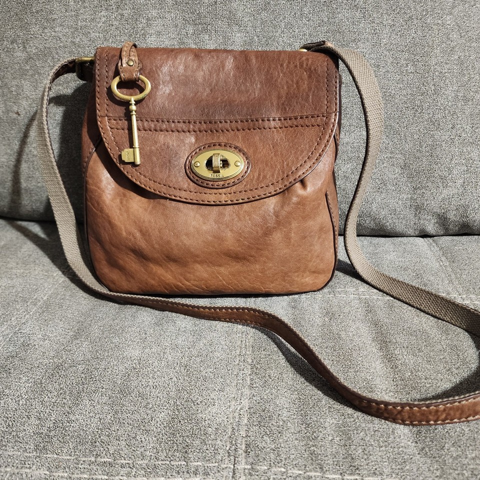 Vintage Fossil Crossbody Messenger Leather Bag | eBay