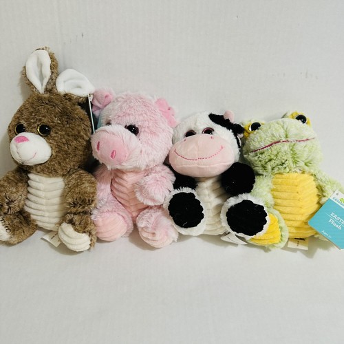 Easter Frog Cow Bunny & Pig Plush Stuffed Animals NEW Farm Friends Set ...