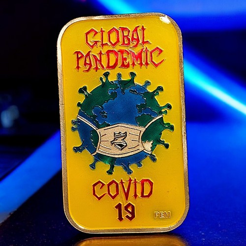 PEM Postal Express Mint COVID-19 Global Pandemic Art Bar Enamel 1 oz ...