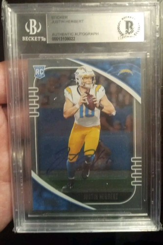 Justin Herbert 2020 Absolute Rc #167 Chargers BGS Rookie Sticker ...