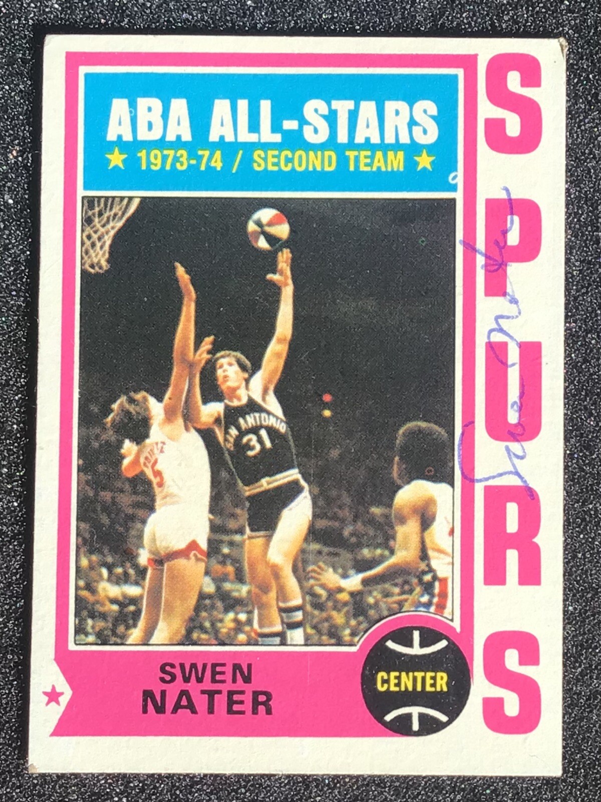 1974-75 Topps Basketball SPURS ABA ALL-STARS SWEN NATER AUTOGRAPHED ...