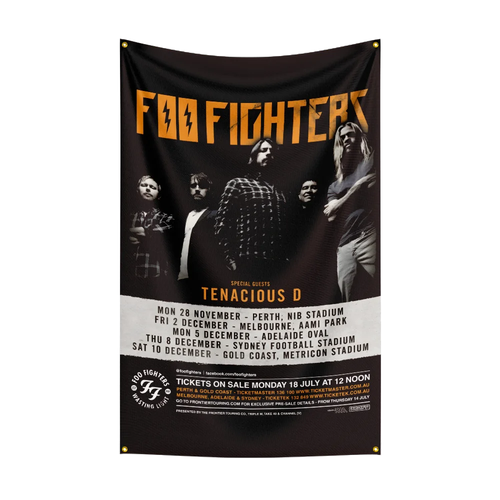 Heavy Rock Band-F-Foo Fighters Flag Banner Tapestry Wall Decor+ Brass ...