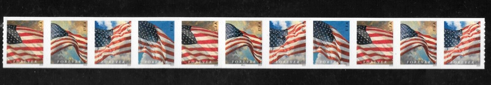 US FLAGS 11 FOREVER STAMPS 2024 APU 4 FLAG DESIGNS 5871-5874 DIE CUT 9. ...