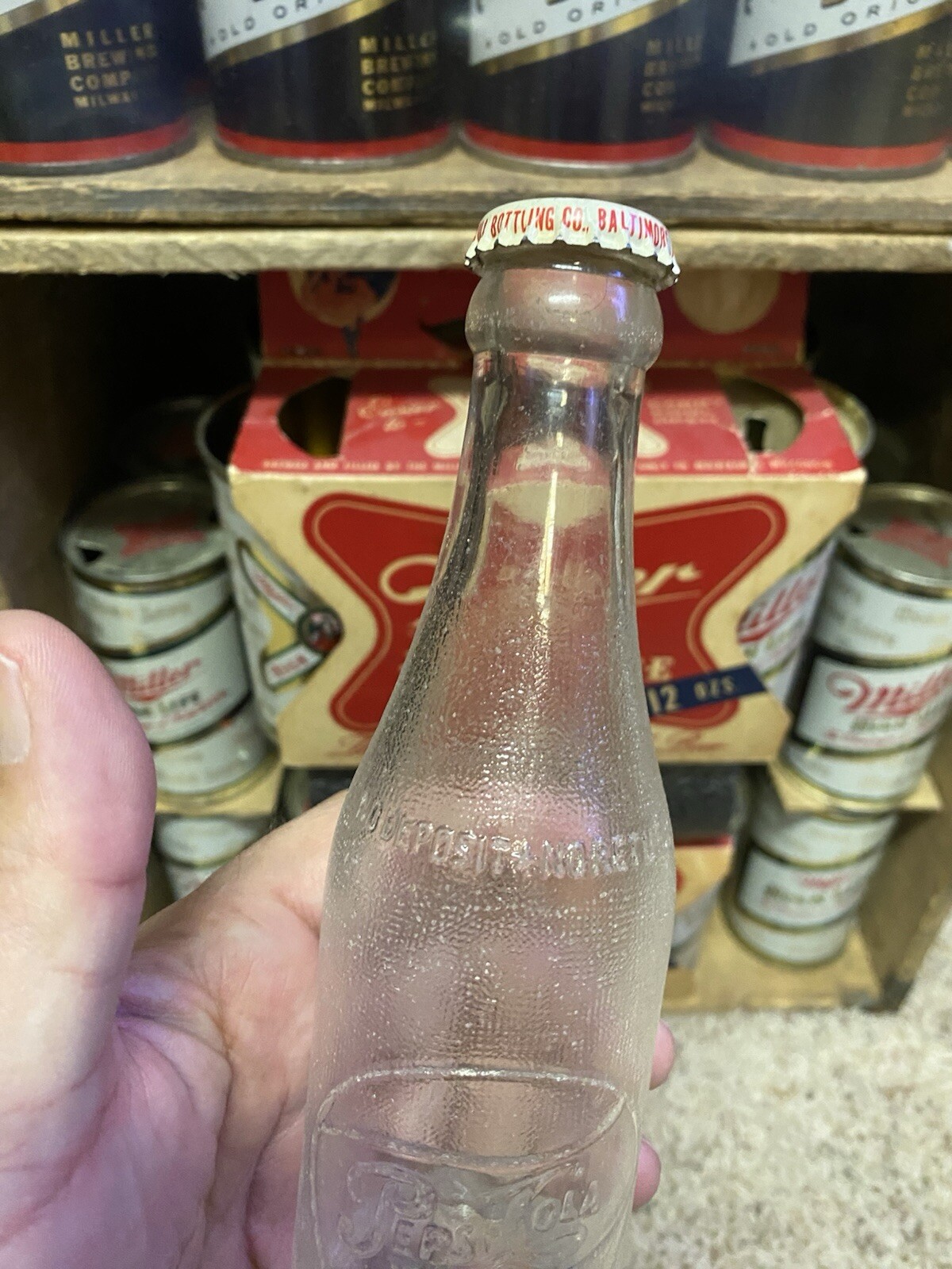 Pepsi Cola Bottle Rare 1963 Bottle Script Logo W Cap Used In Few Cities ...